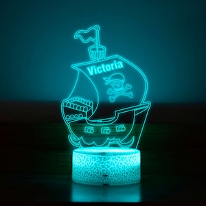 Pirate Ship Night Light, Pirate Ship Kids Lamp, Baby Room Lamp, Boys ...