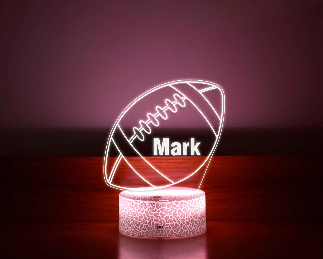Football Night Light, Boys Bedroom Decor, Custom Night Light ...