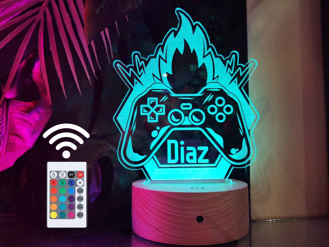 Personalised Gamer Room Light, Boys Room Tag, Gamer Accessories, Gamer ...