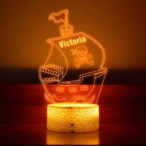 Pirate Ship Night Light, Pirate Ship Kids Lamp, Baby Room Lamp, Boys ...
