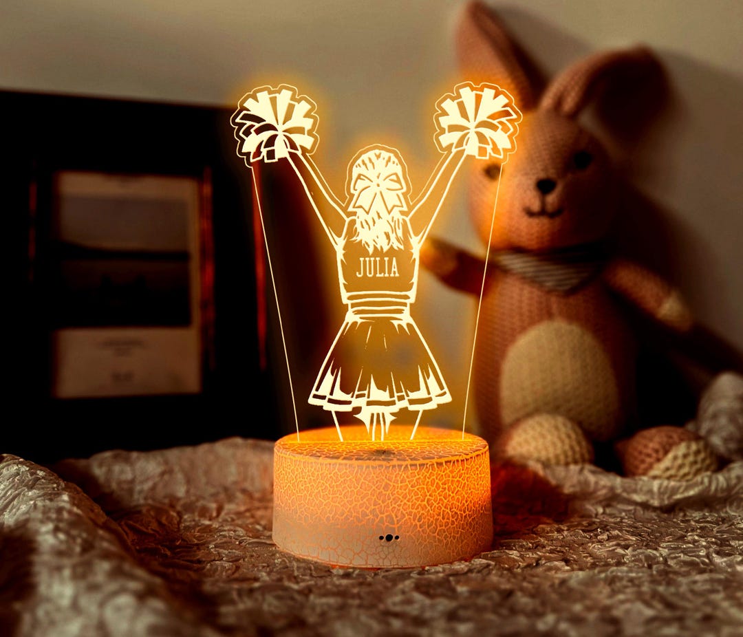 Cheerleader Night Light - School Cheer Leading Gift - Engraved Night ...