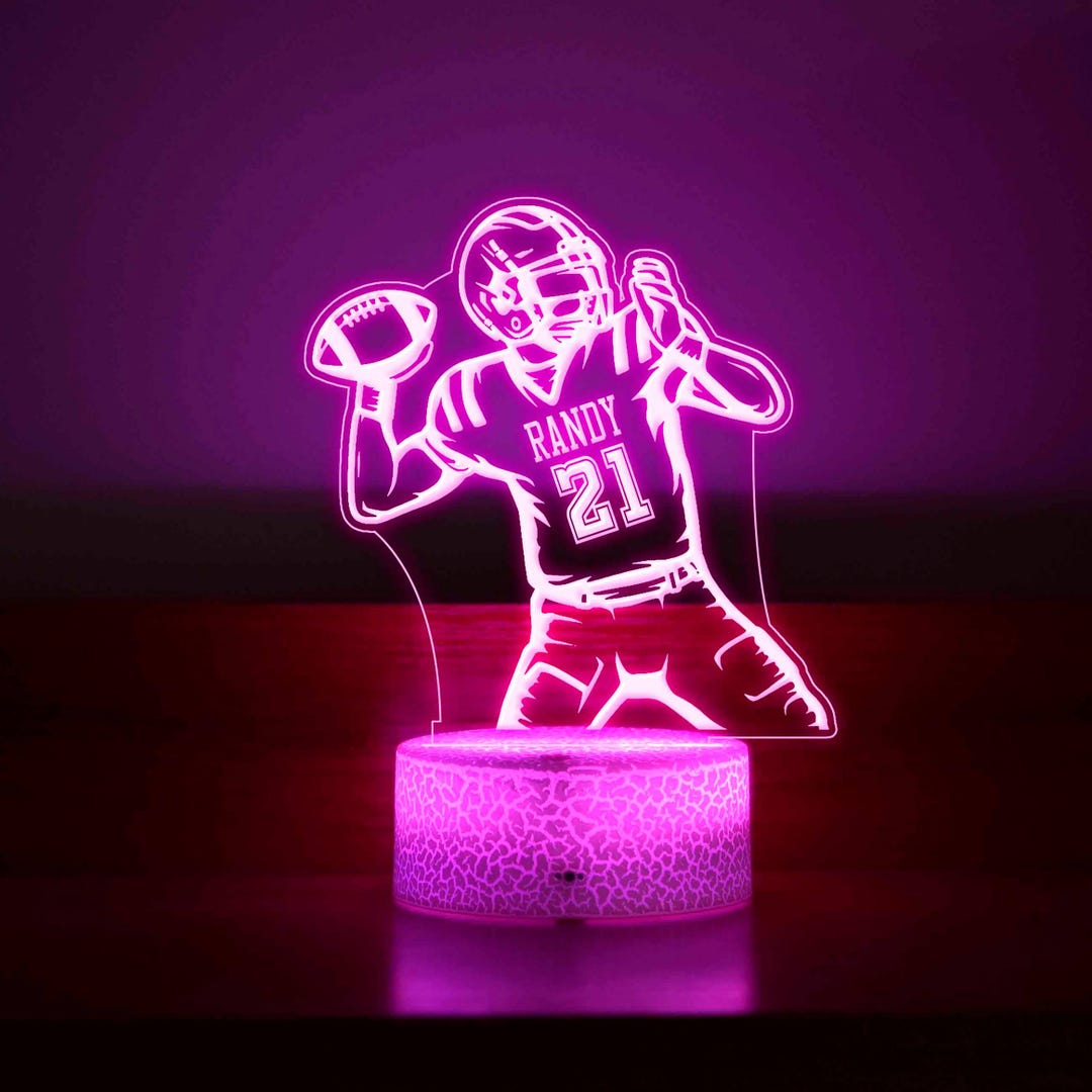 Custom Football Player Night Light - Gift for High School Senior - Gift ...