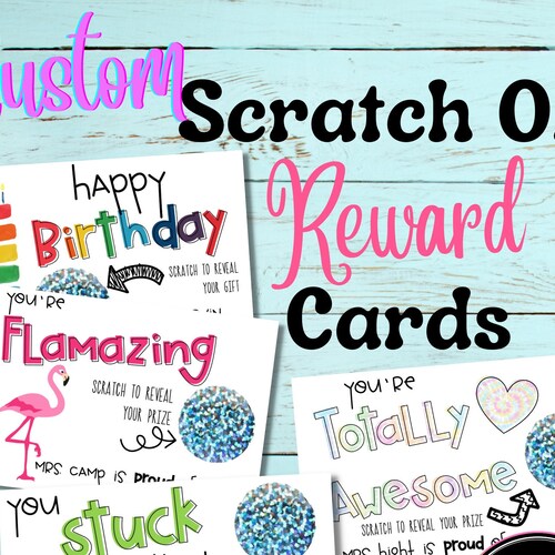 Teacher Parent Reward 50 Pack Scratch off Cards Do-it-yourself - Etsy
