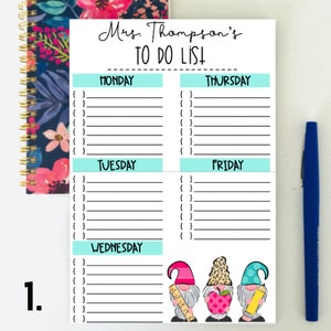 Weekly to Do List Teacher Gift Personalized Teacher Gifts - Etsy