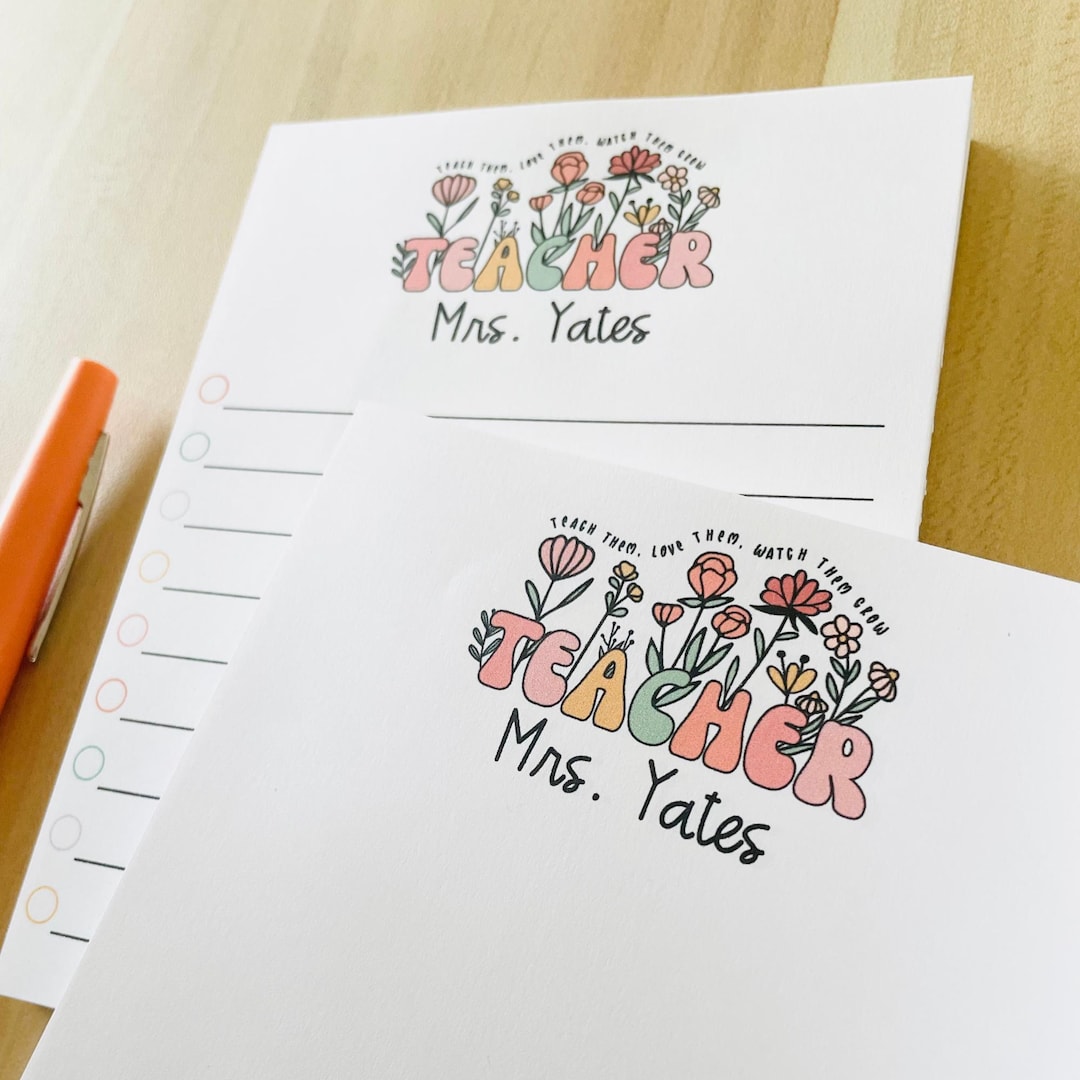 Personalized Teacher Notepad, End of Year Teacher Gift, Custom Teacher ...