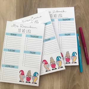 Weekly to Do List, Teacher Gift, Personalized Teacher Gifts, Gifts for ...