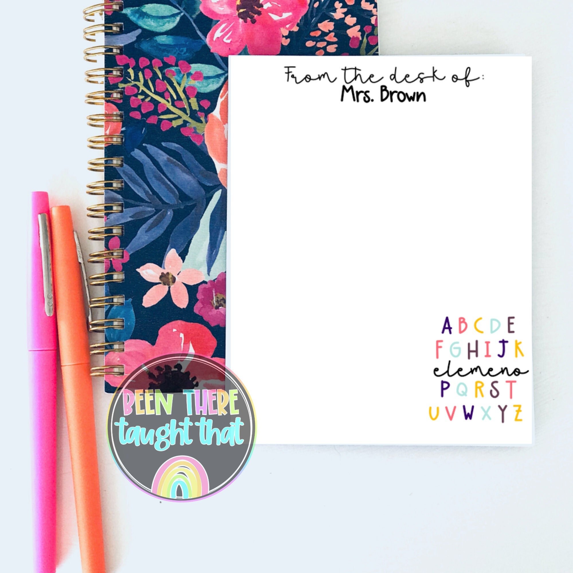 Teacher Notepad Teacher Gift ABC Teacher Notepad Cute - Etsy