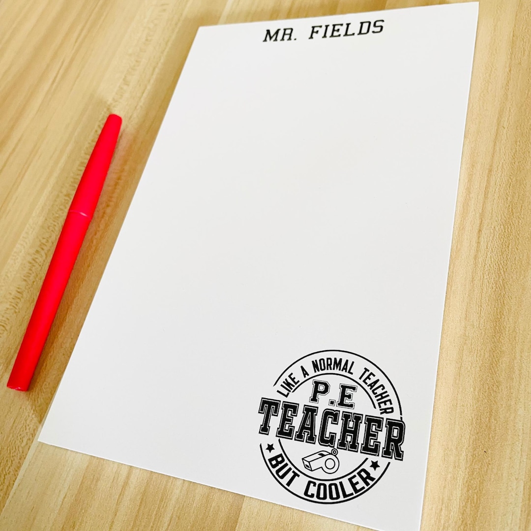Personalized Gym Teacher Notepad: PE Coach Gift - Etsy