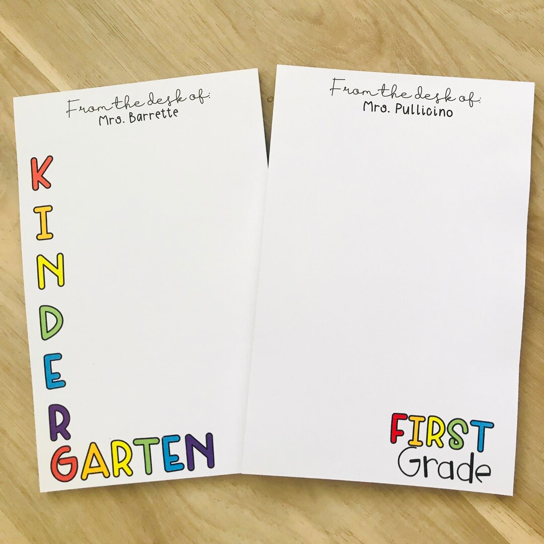 Personalized Teacher Notepad: Rainbow Grade Level Gift - Etsy
