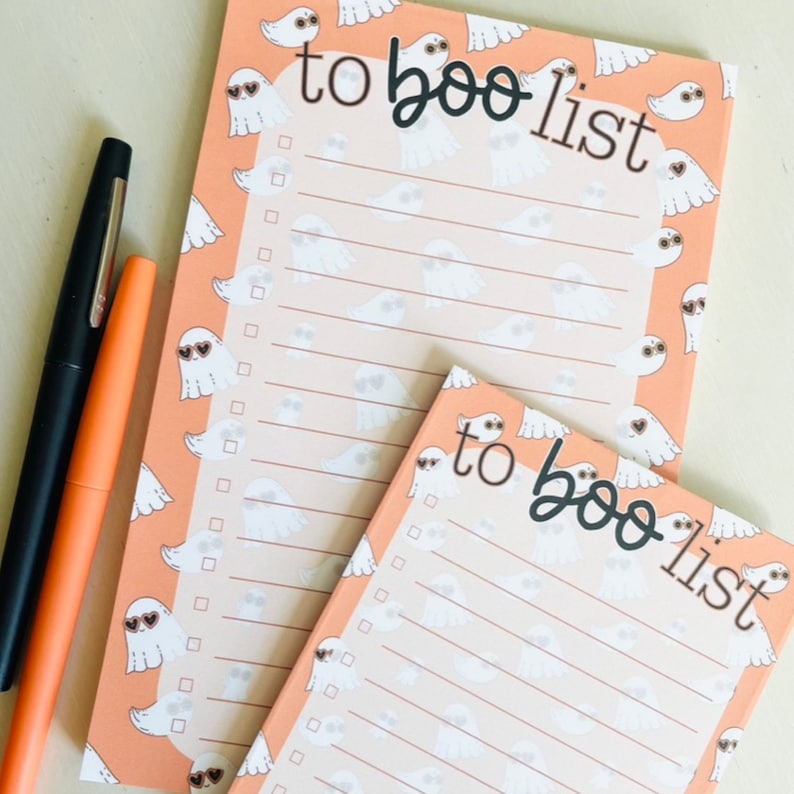 Retro Ghost Notepad: 'to Boo List' - Halloween Desk Decor - Etsy