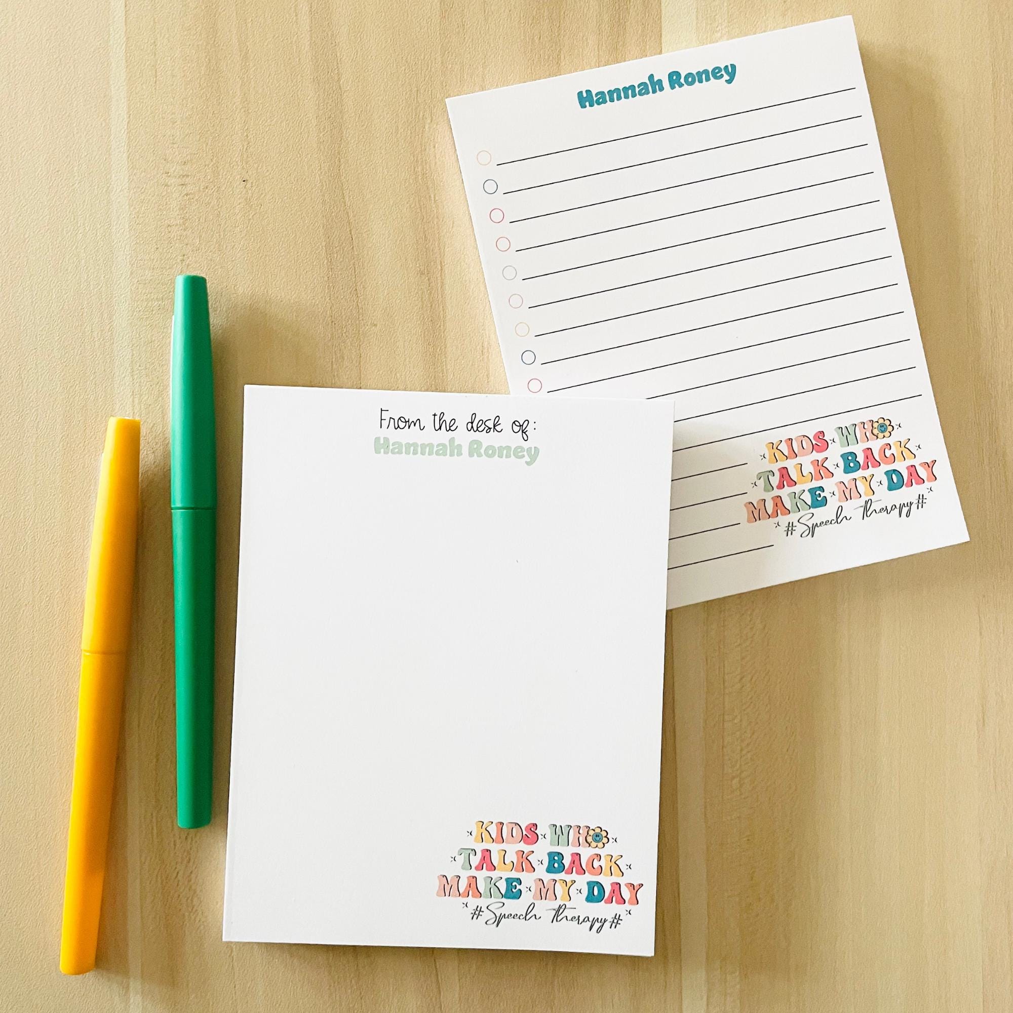 Personalized SLP Notepad: Speech Therapist Gift, Custom Stationery for ...