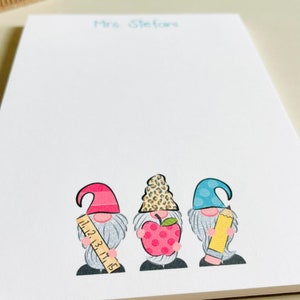 Gnome Personalized Teacher Notepad, Gnome Classroom Theme - Etsy