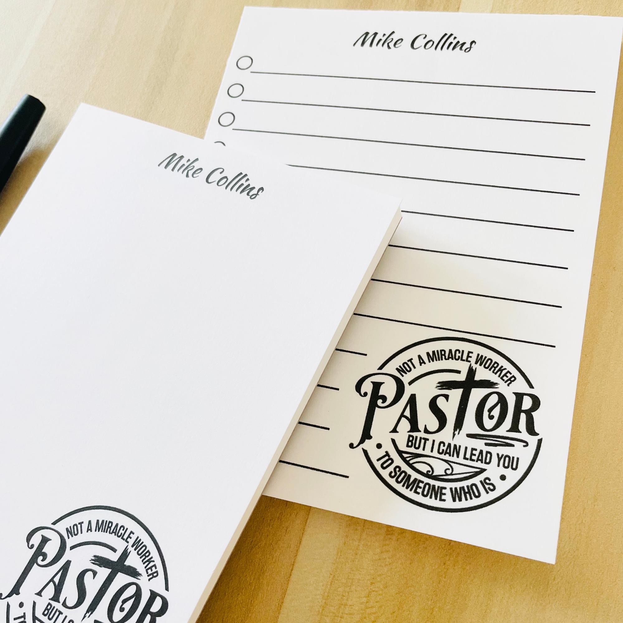 Personalized Pastor Notepad: Religious Gift, Custom Stationery - Etsy