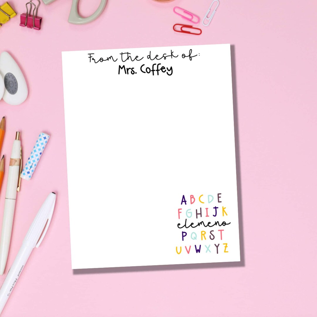 Teacher Notepad Teacher Gift ABC Teacher Notepad Cute - Etsy