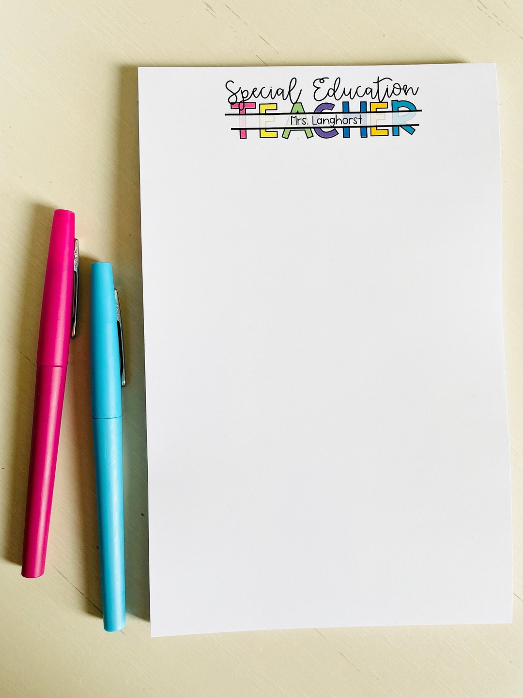 Cute Teacher Gift, Teacher Notepad, Personalized Teacher Gift, Gym ...