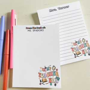 Teacher Era Notepad, Customizable Notepad, Back to School, End of Year ...