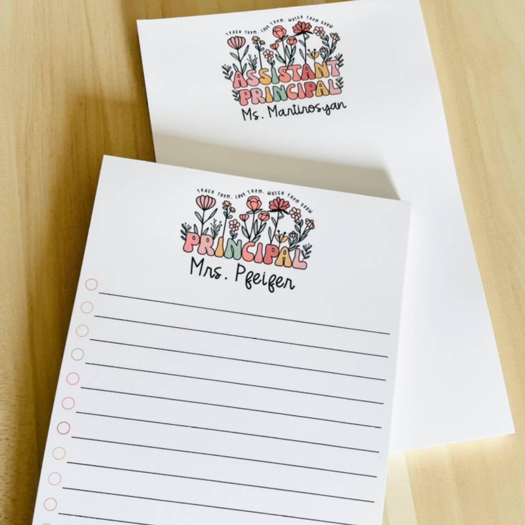 Personalized Principal Notepad | Teacher Appreciation Gift | Custom ...