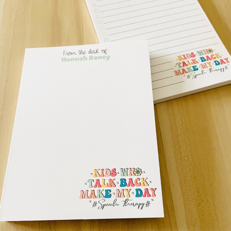 Personalized SLP Notepad: Speech Therapist Gift, Custom Stationery for ...