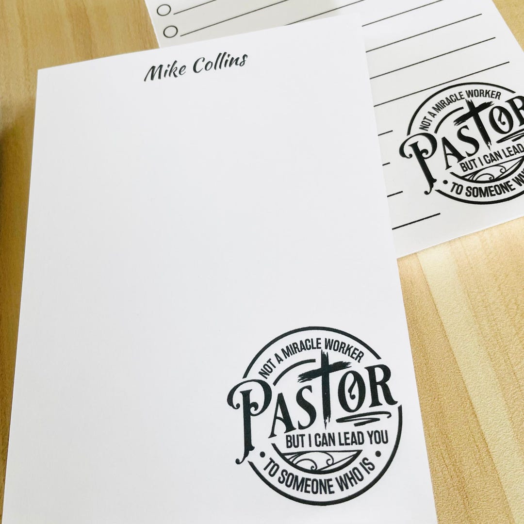 Personalized Pastor Notepad: Religious Gift, Custom Stationery - Etsy