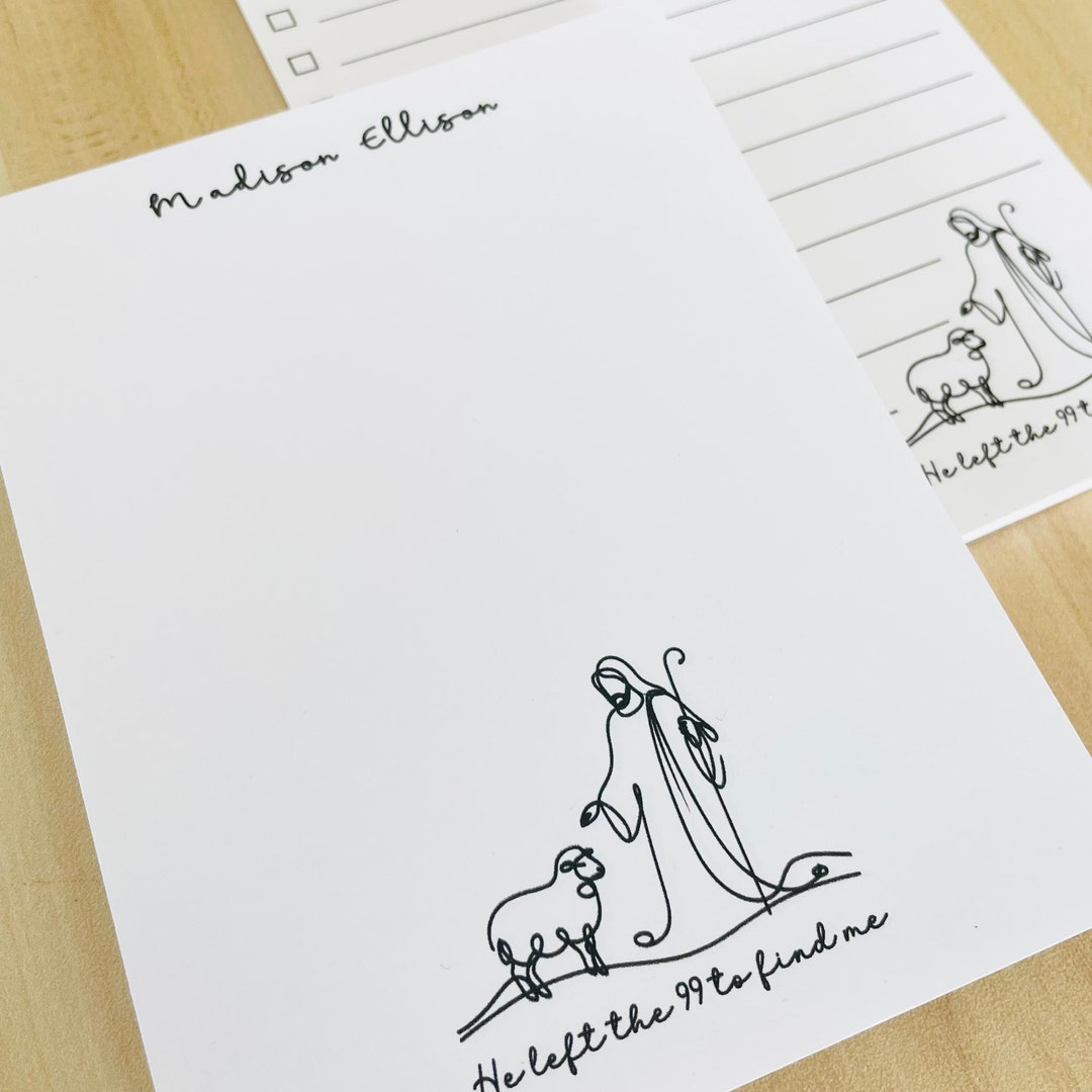 Personalized Religious Notepad: 'he Left the 99' Design - Etsy