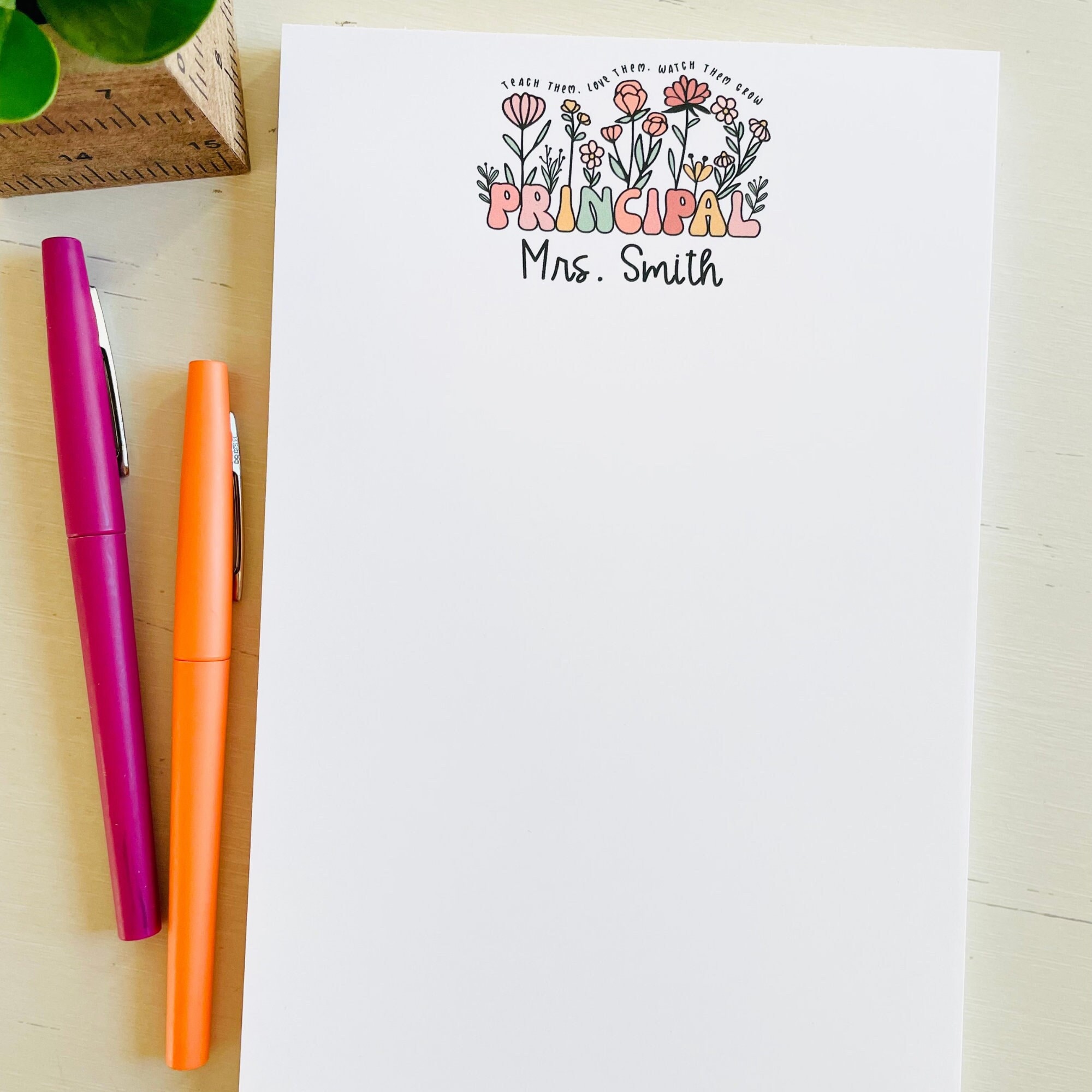 Personalized Principal Notepad | Teacher Appreciation Gift | Custom ...