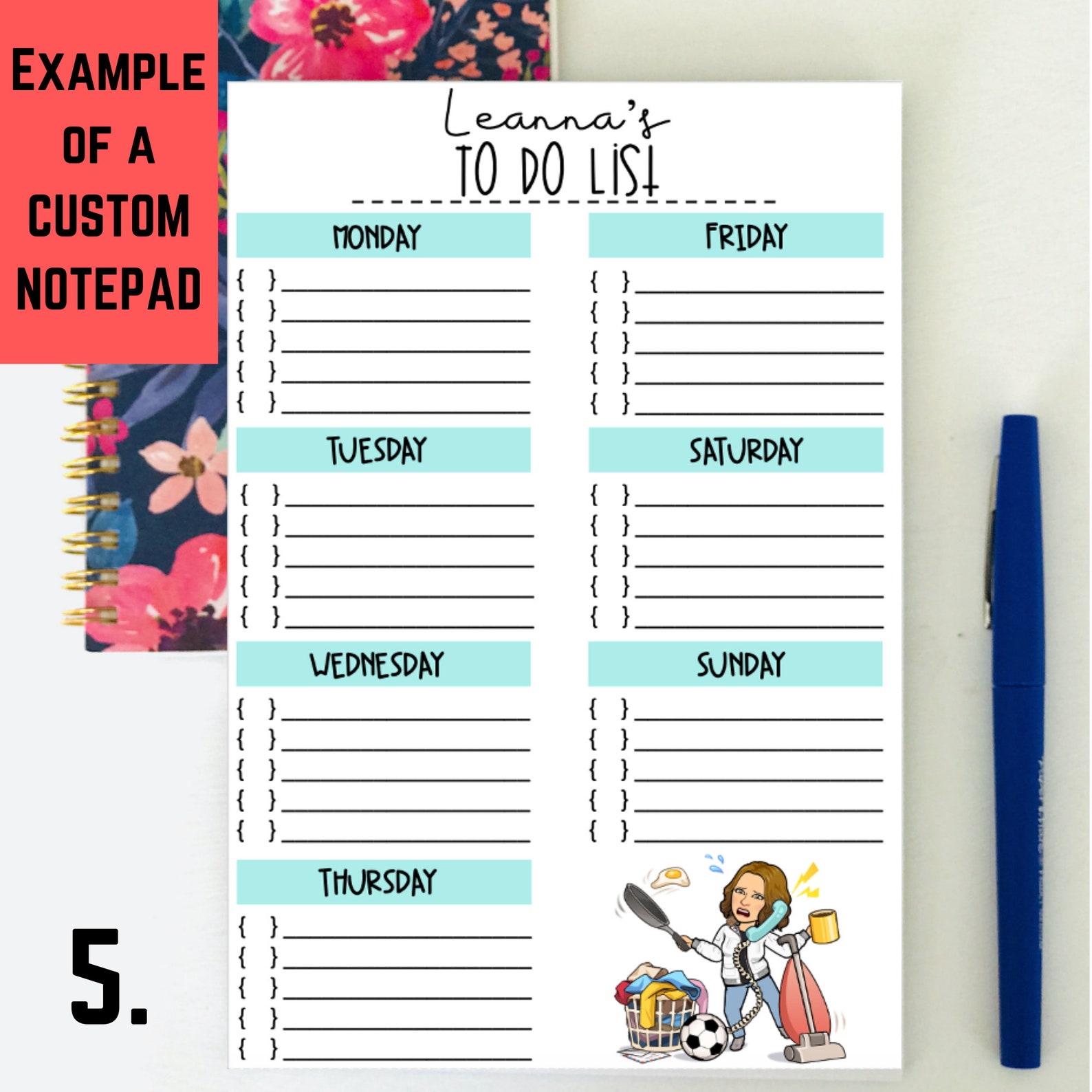 Weekly to Do List Teacher Gift Personalized Teacher Gifts - Etsy