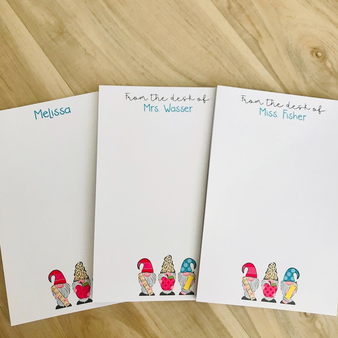 Gnome Personalized Teacher Notepad, Gnome Classroom Theme - Etsy