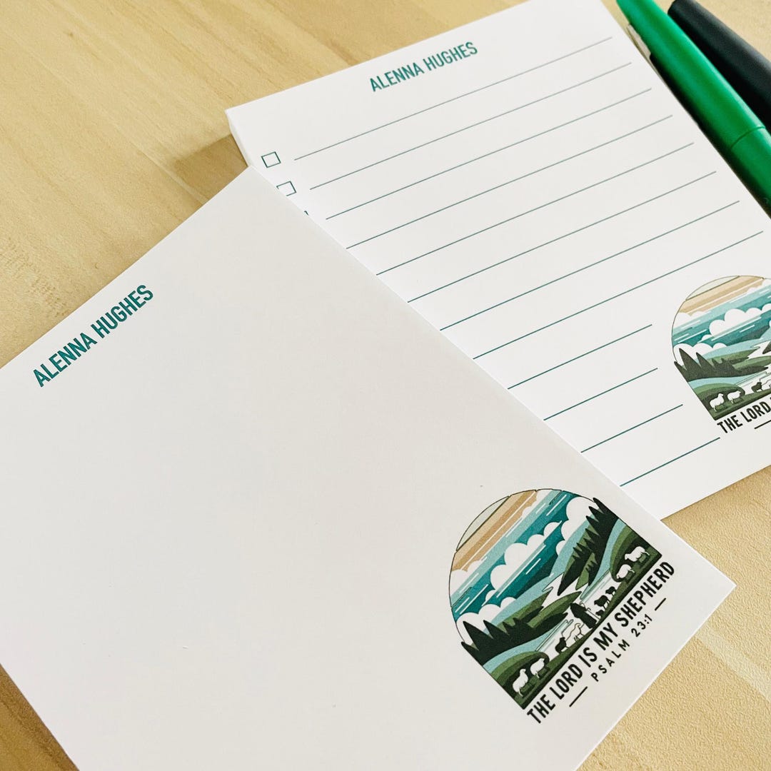 Personalized Religious Notepad: the Lord is My Shepherd, Custom ...