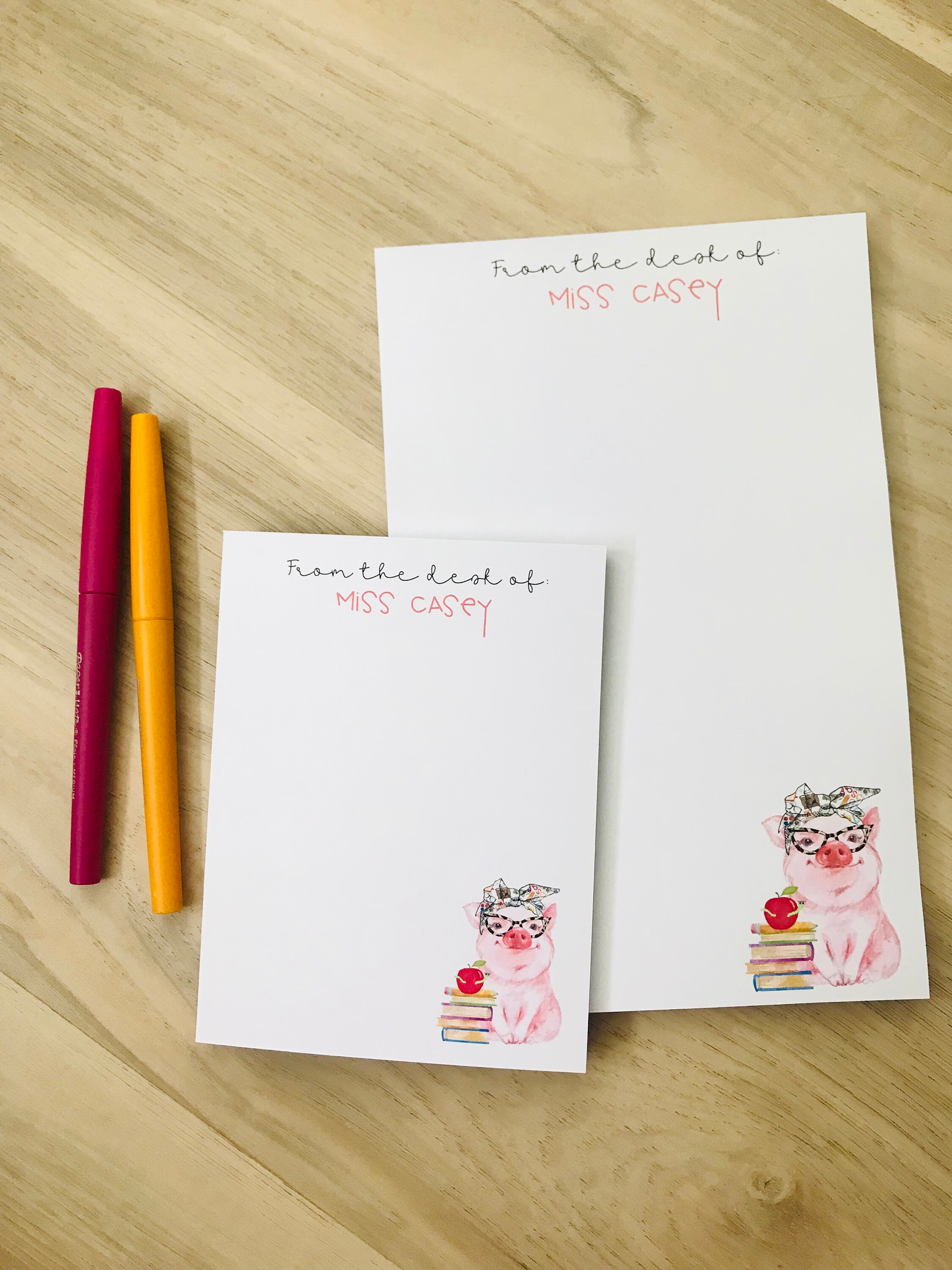 Cute Teacher Pig Notepad Pig Themed Classroom Teacher Gifts - Etsy