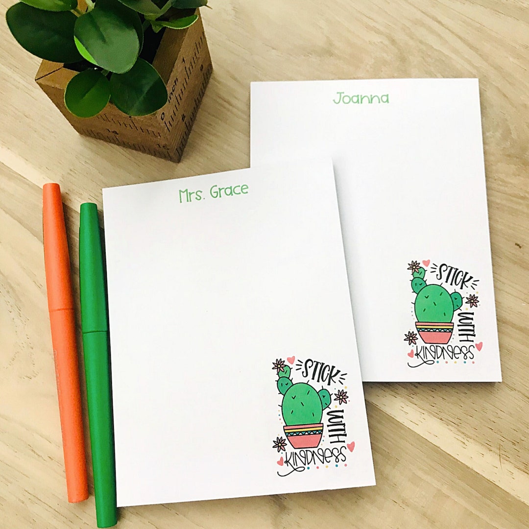 Cactus Teacher Gift, Cute Cactus Notepad, Cactus Classroom ...