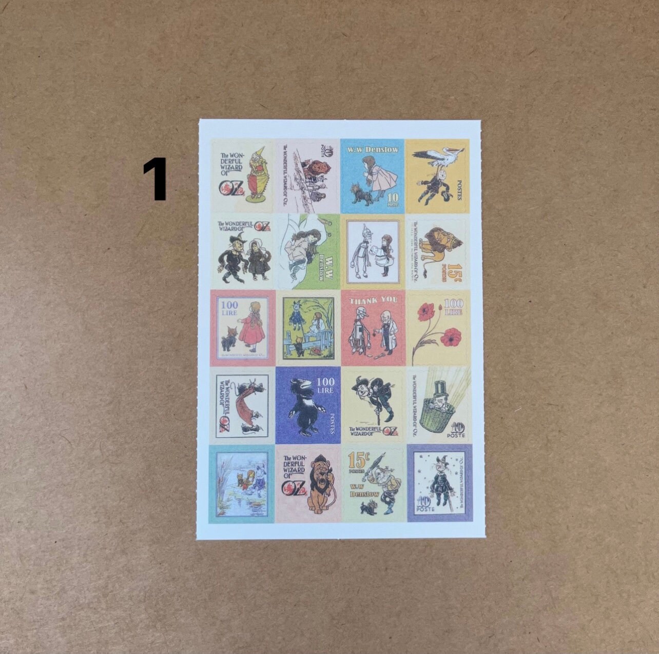 Postage Stamp Sticker Sheet Wizard of Oz Theme - Etsy