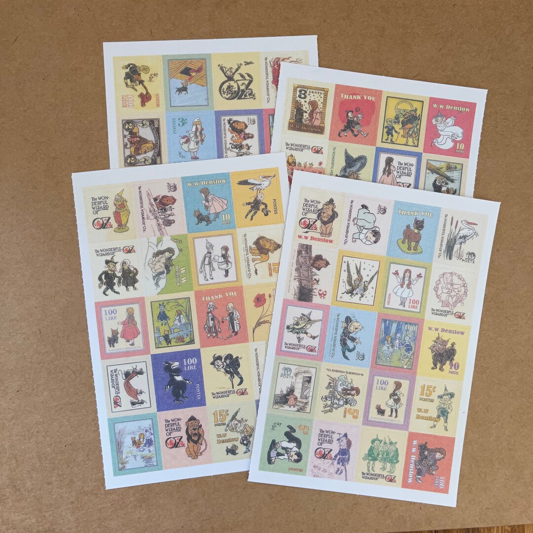 Postage Stamp Sticker Sheet Wizard of Oz Theme - Etsy