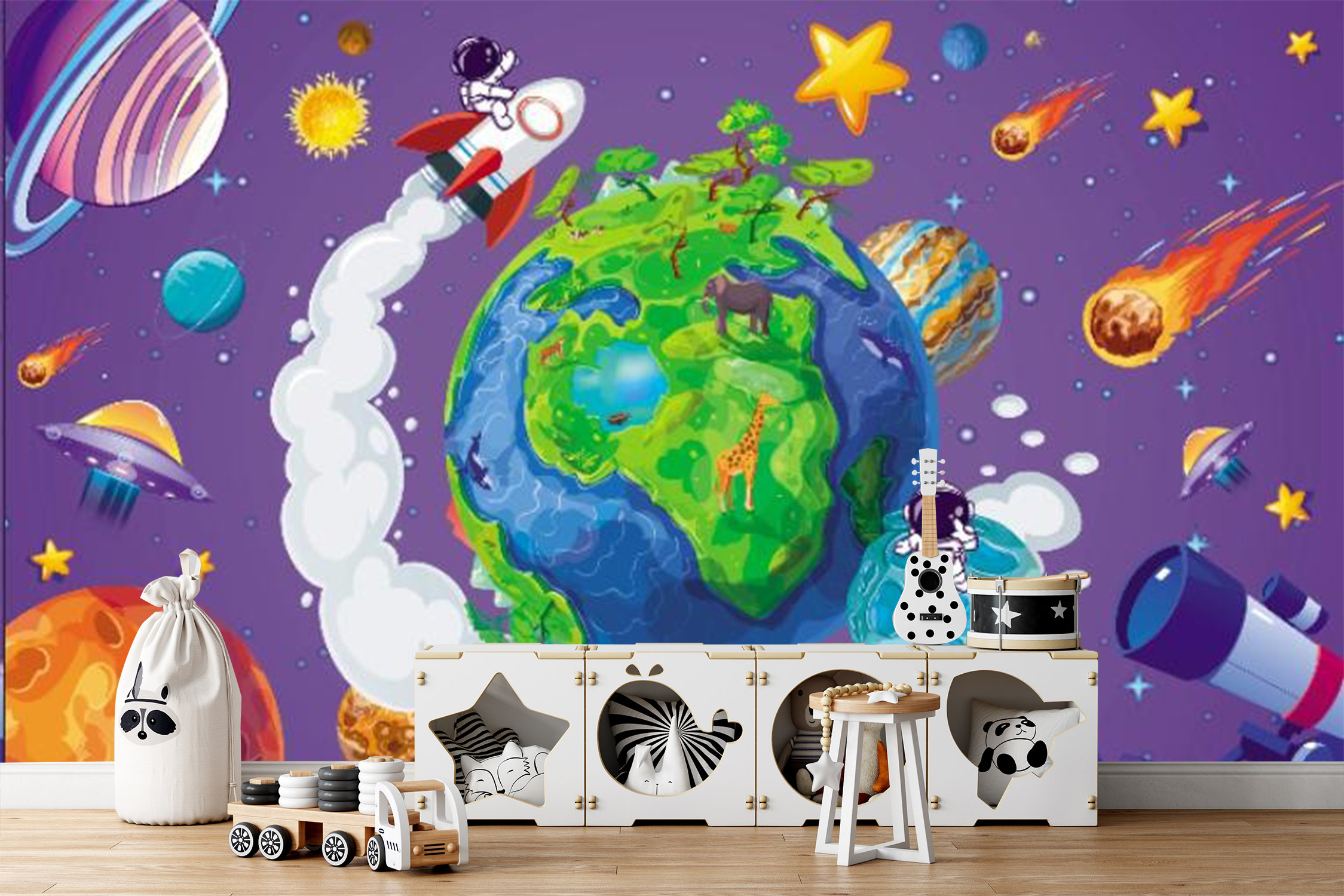 Outer Space Wallpaper for Toddler Boy Nursery Removable - Etsy