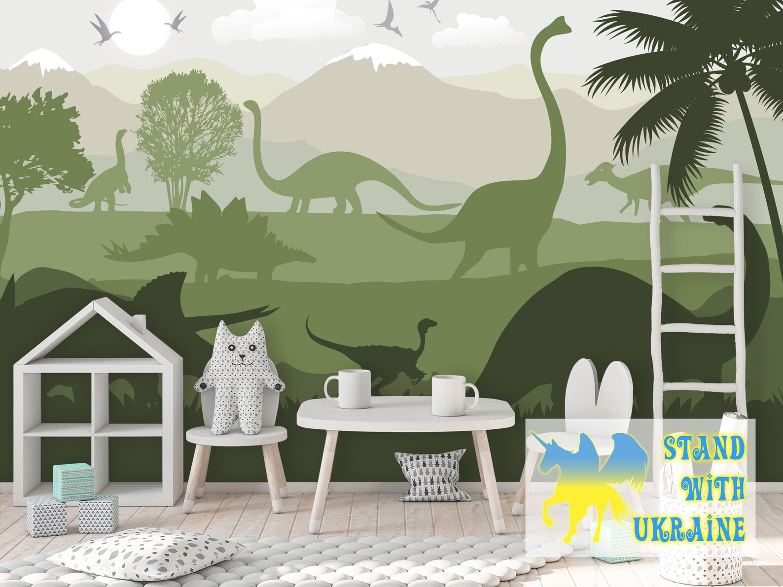 Dinosaur Wallpaper for Boy Nursery Removable / Large Jurassic - Etsy