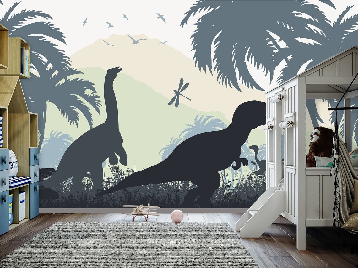 Dinosaur Wallpaper for Boys Nursery Removable Jurassic World - Etsy