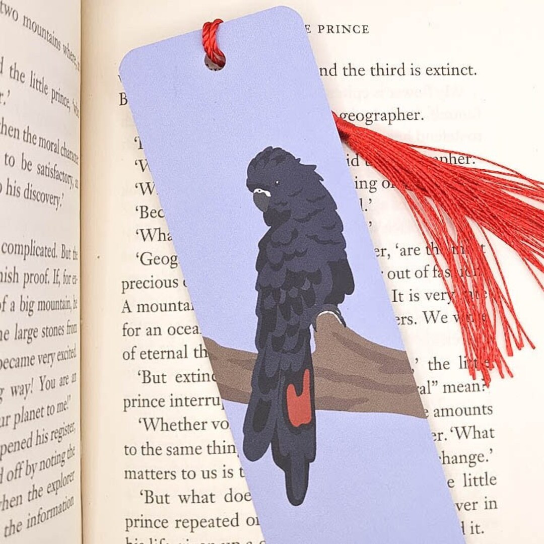 Bookmark Black Cockatoo Bookmark Australian Bird Small Gift Made in ...