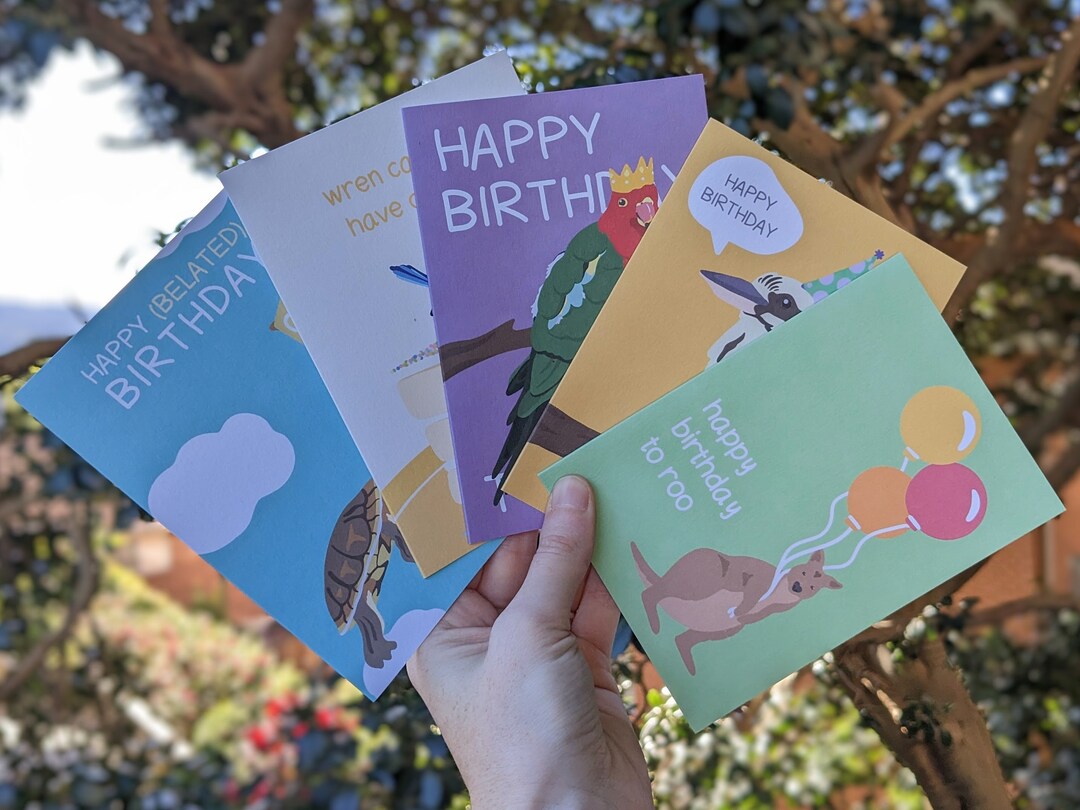 Australian Birthday Card Bundle Animals Made in Australia - Etsy