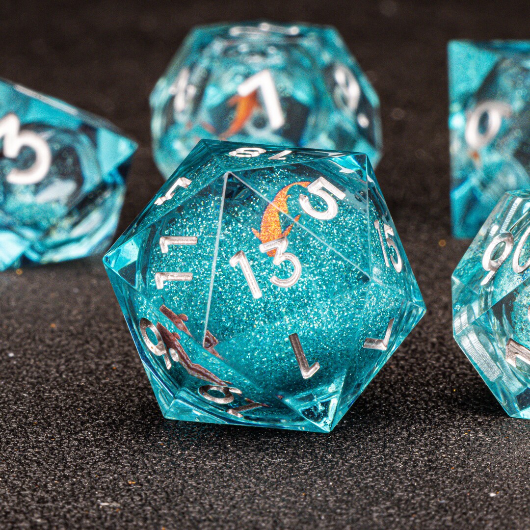 Dnd Koi Fish Liquid Core Dice for Role Playing Games Liquid Dice Set ...