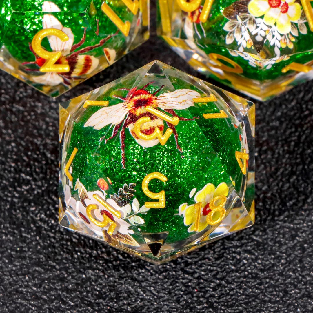 Bee Liquid Core Dice Set for Role Playing Games，liquid Core D and D ...