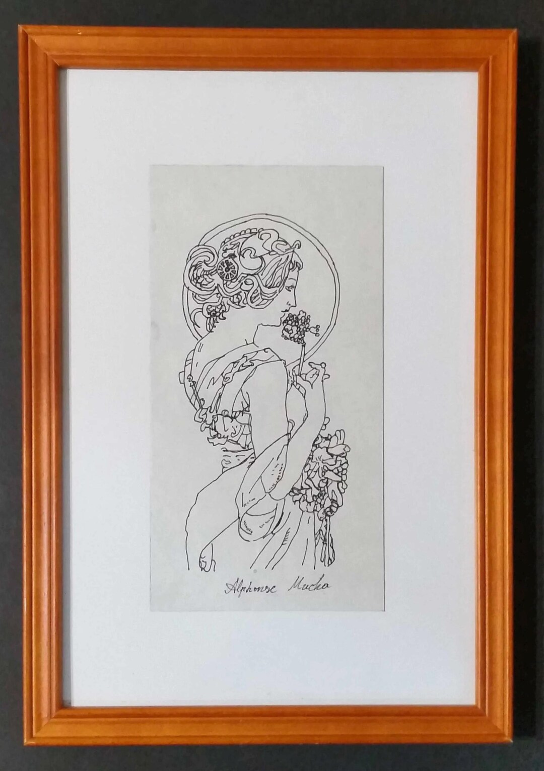 Alphonse Mucha, Drawing, Portrait, Ink on Paper, Woman, Vintage ...