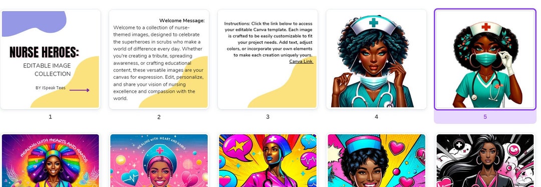 Nurse Heroes: Editable Digital Art Collection - Instant Download - Etsy