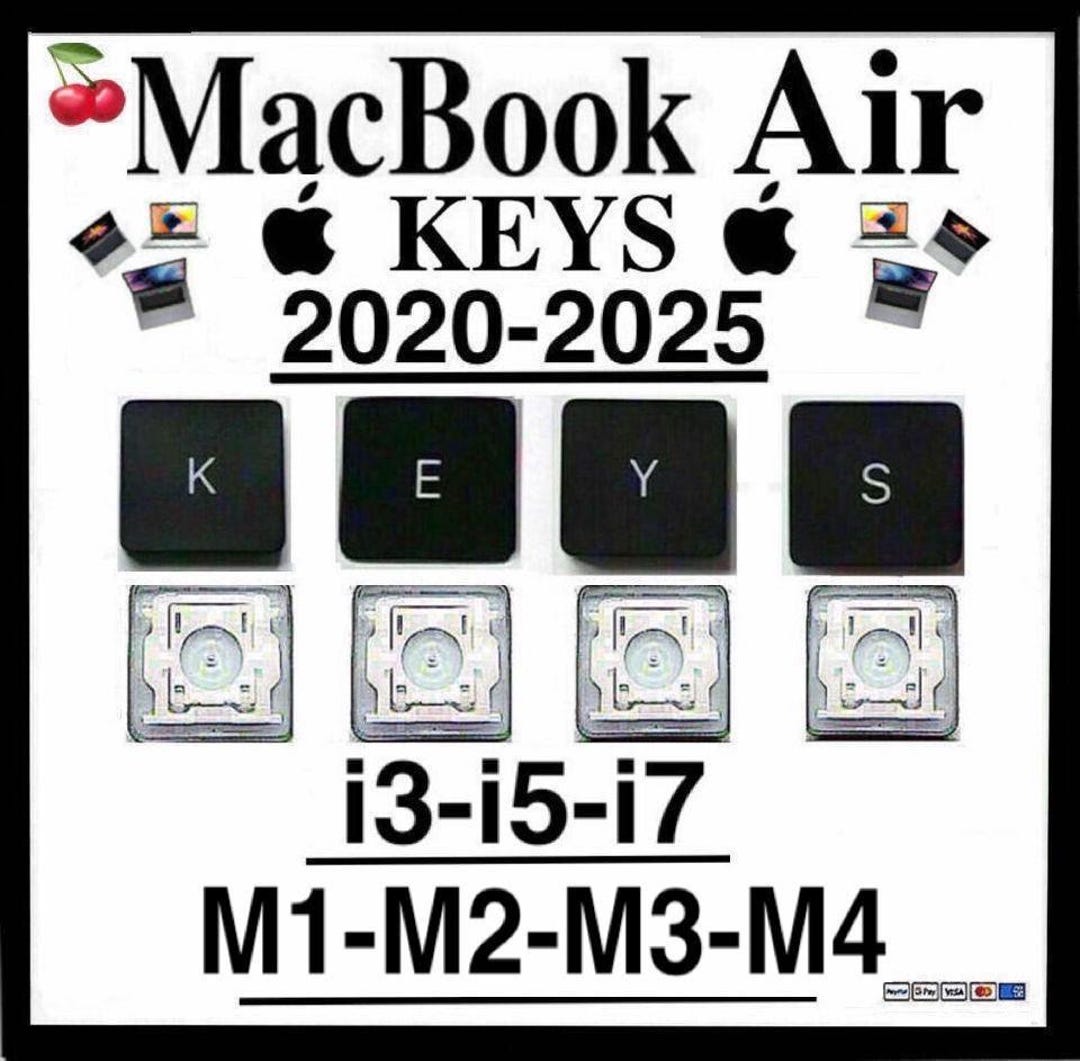 Apple MacBook Air Keyboard Keys + Clip: 2020-2025 All Models I3-i5-i7 ...