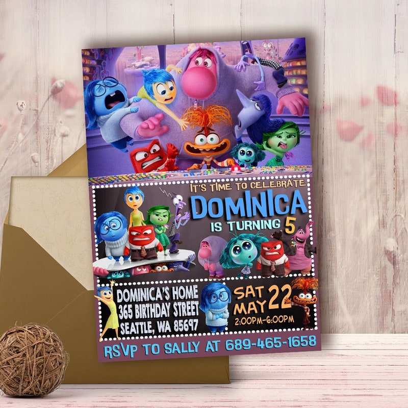 Inside Out Invite - Etsy