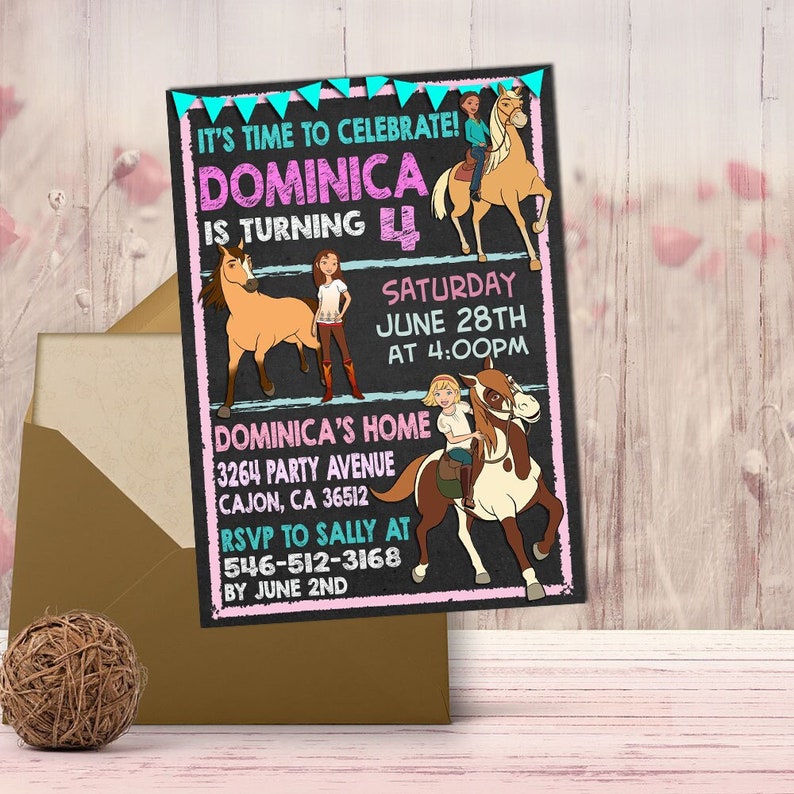 Spirit Riding Free Birthday Invitation, Spirit Riding Free Card ...