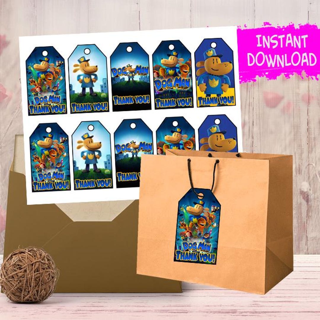 Thank You for Coming Gift Tag, Dog Man Thank You Tag, Dogman Birtday ...