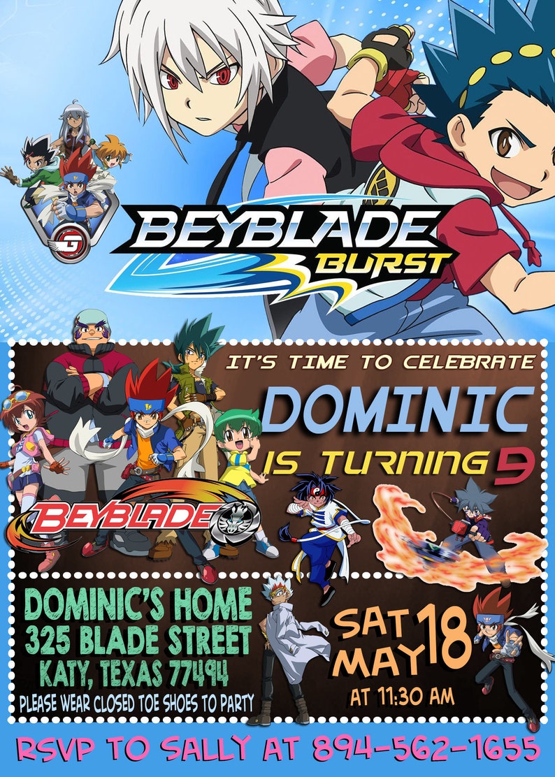 Beyblade Birthday Invitation - Digital File for Beyblade Fans - Ready ...