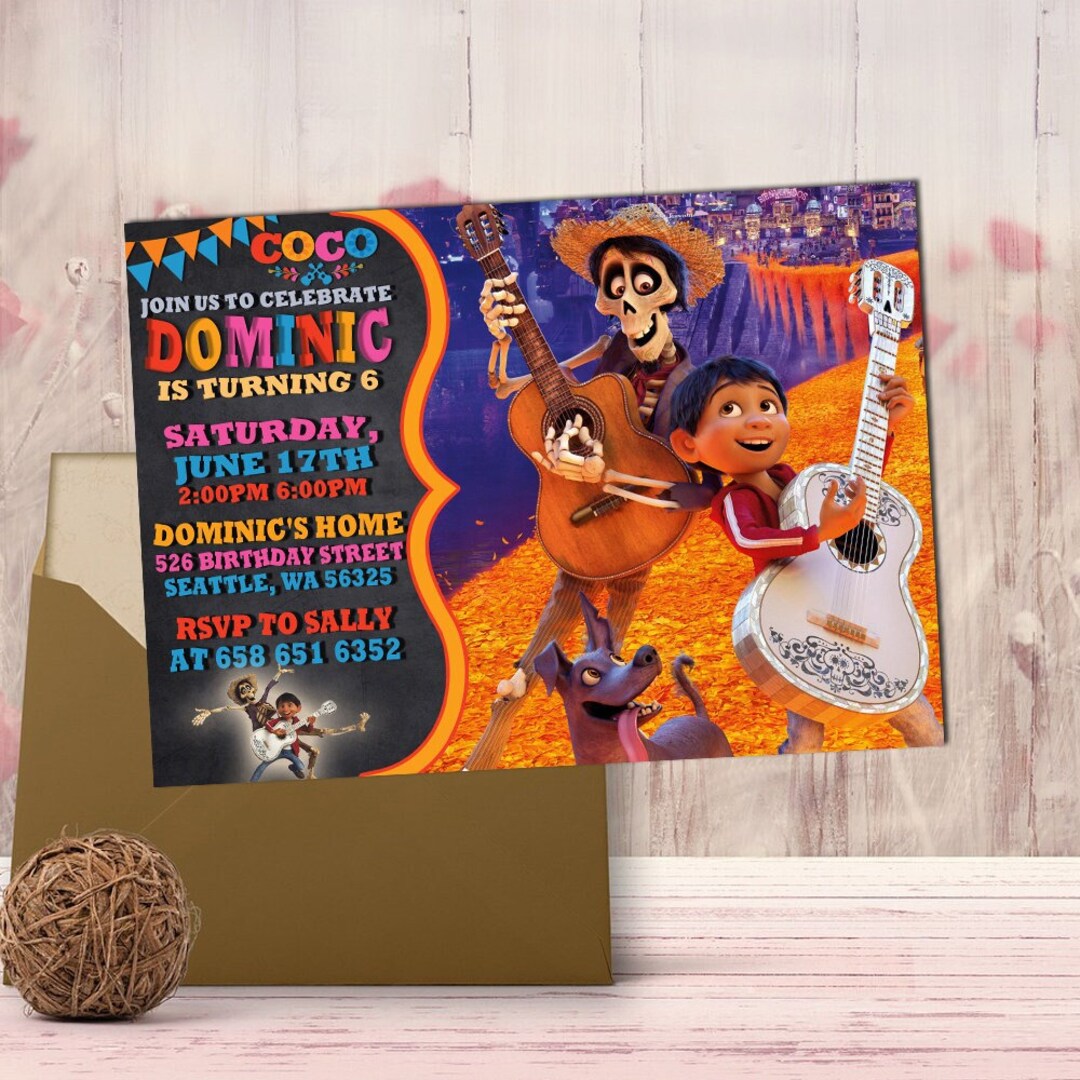 Coco Birthday Invitation, Coco Card Invitation, Coco Invitation ...