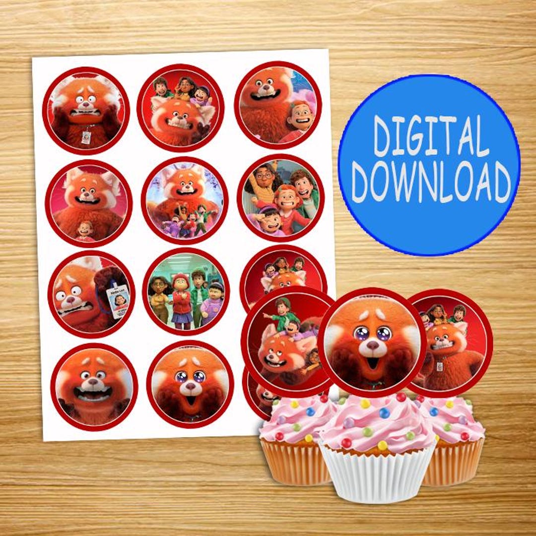 INSTANT Cupcake Toppers | Turning Red Instant DIGITAL Download ...