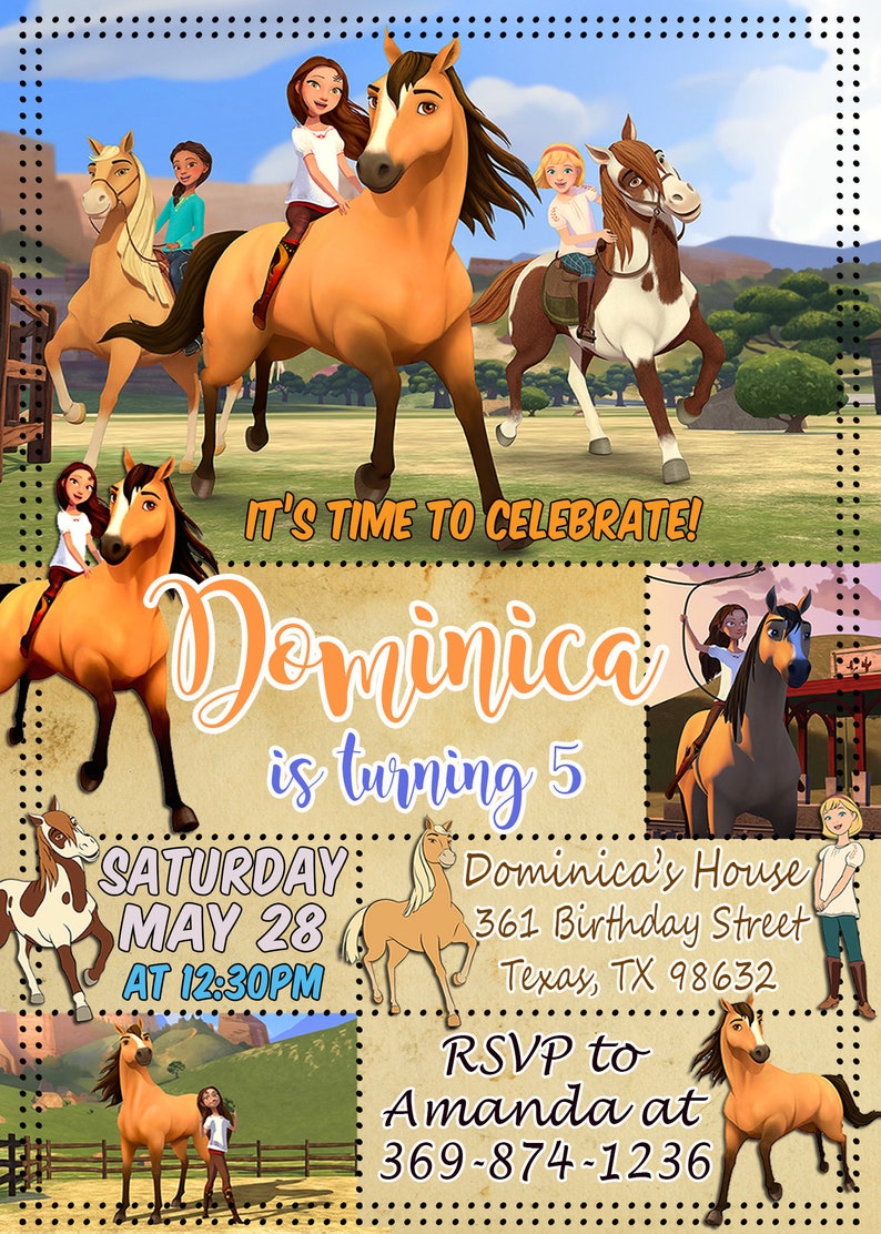 Spirit Riding Free Birthday Invitation, Spirit Riding Free Card ...