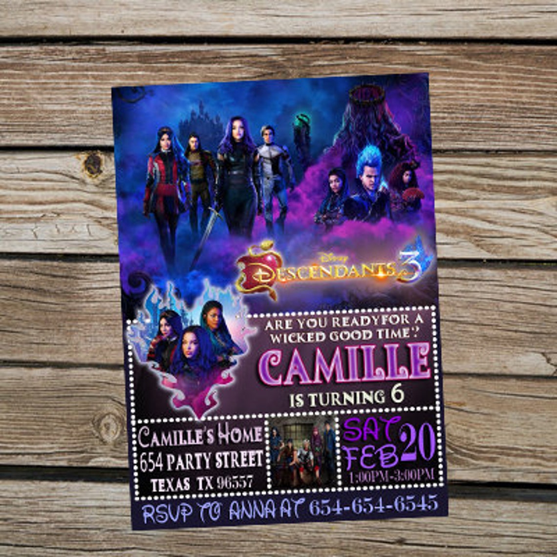 Descendants Invitation Descendants Birthday Invitation - Etsy